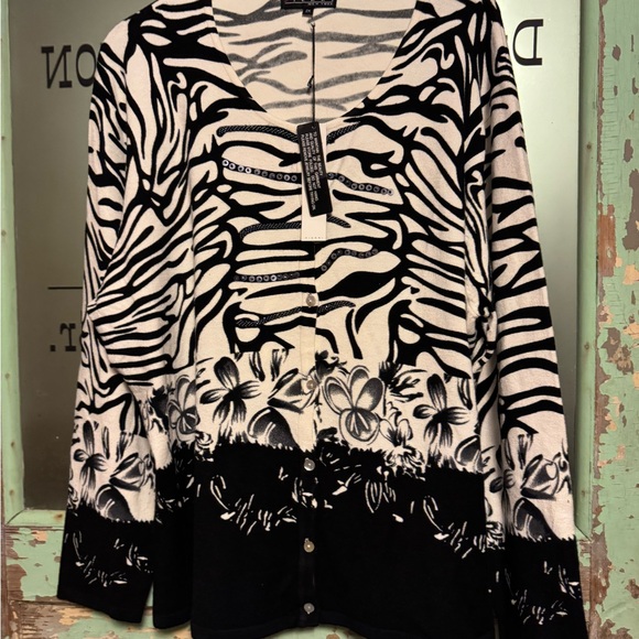 Pierri New York | Sweaters | Pierri New York Black And White Cardigan ...